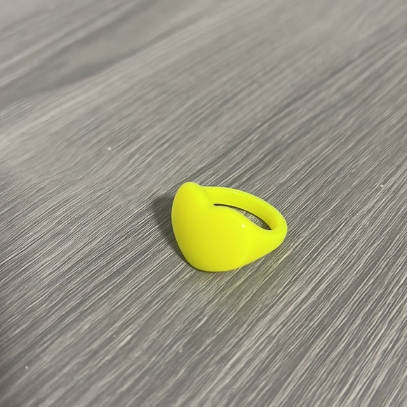 Jewelry | Vintage Plastic Yellow Heart Ring Size 75 Euc | Poshmark